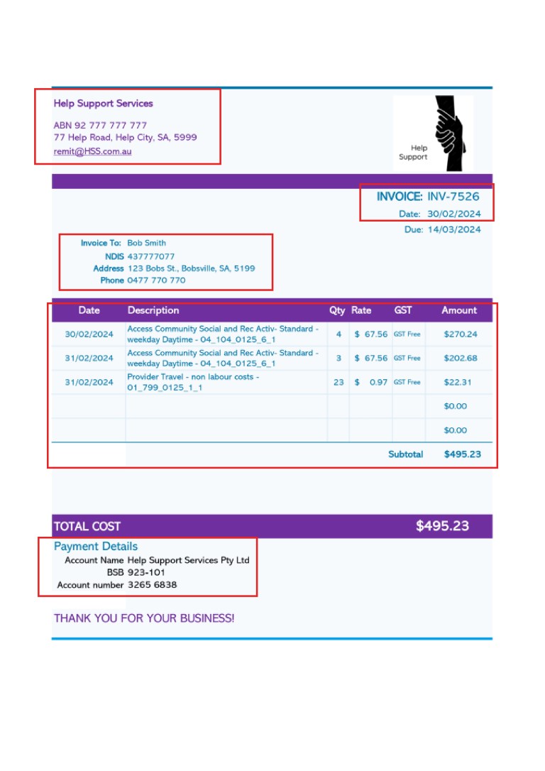 Invoice Requirements – Home